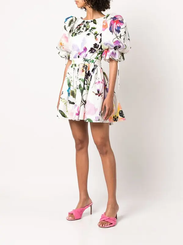 Aje Drift Puff-sleeve Mini Dress