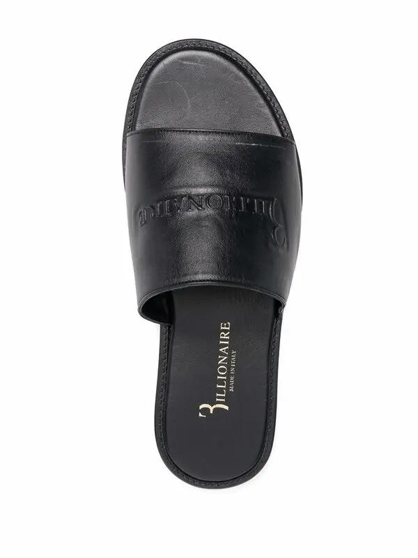 BILLIONAIRE Leather Flat Slides