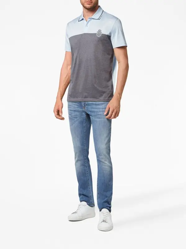 BILLIONAIRE Panelled Crest-embroidered T-shirt