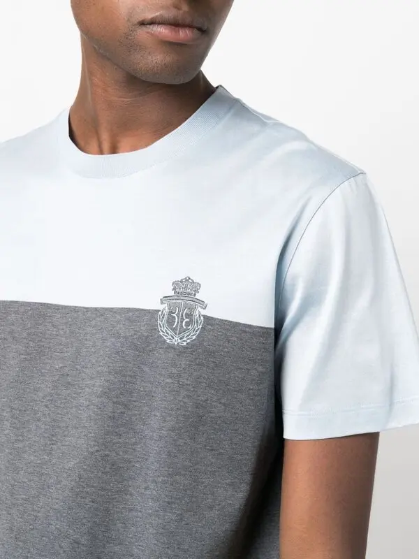 BILLIONAIRE Panelled Crest-embroidered T-shirt