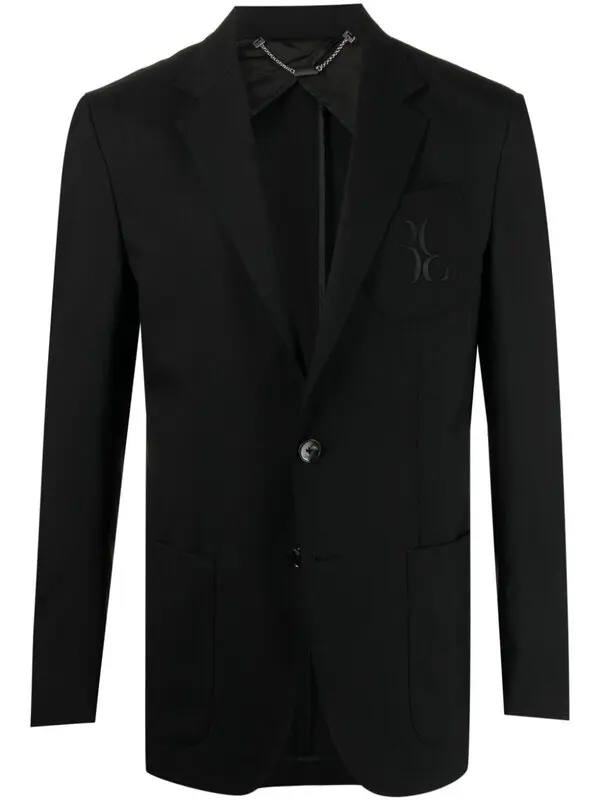 BILLIONAIRE Logo-embroidered Tailored Blazer - Black