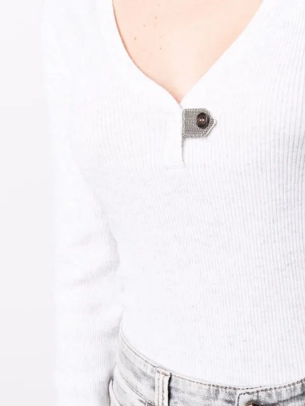 Brunello Cucinelli Cashmere-blend Sweatshirt With Chain-link Trim