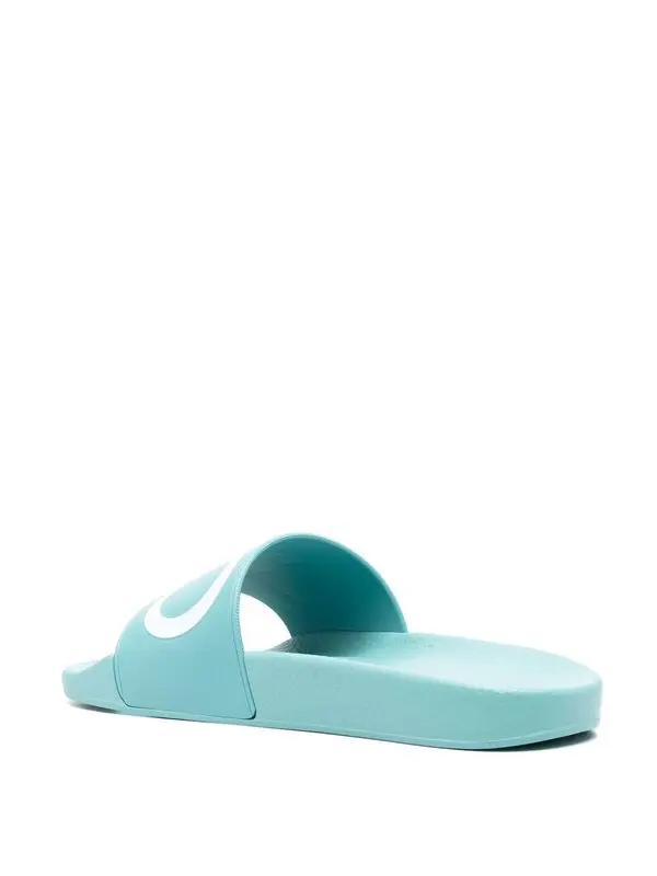 FERRAGAMO Gancini Print Slides - Blue