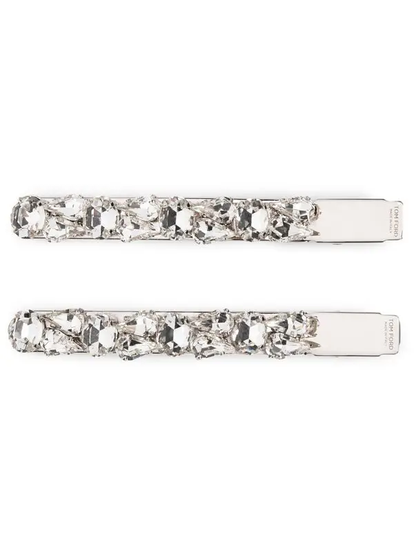 TOM FORD Crystal-embellished Hair Clips - Black