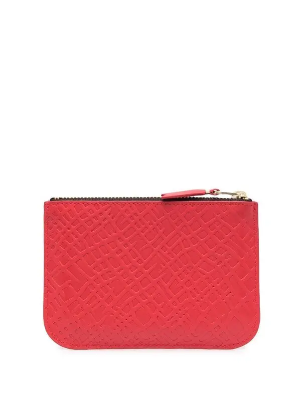Comme Des Garçons Embossed Leather Wallet - Red