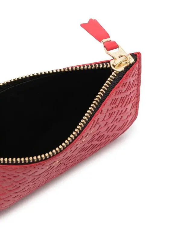 Comme Des Garçons Embossed Leather Wallet - Red