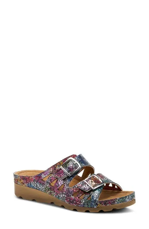 SPRING STEP SHOES Delphis Slide Sandal - Navy Multi