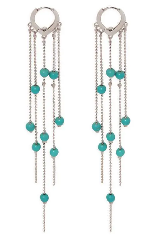 PETIT MOMENTS Copacabana Imitation Pearl Drop Earrings - Silver/turquoise