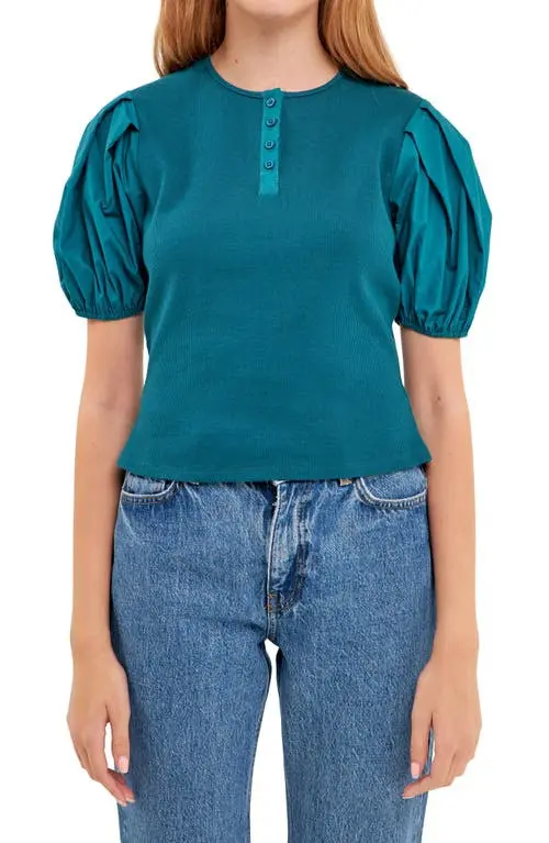 English Factory Puff Sleeve Henley