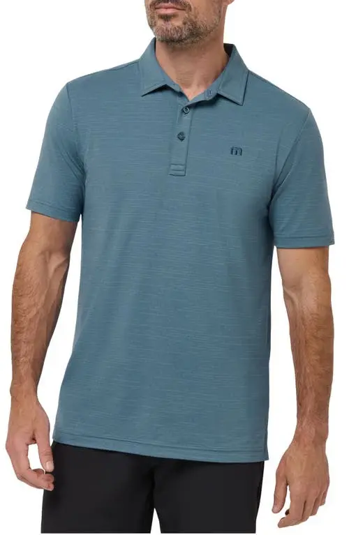 Travis Mathew The Heater Solid Short Sleeve Performance Polo - Copen Blue