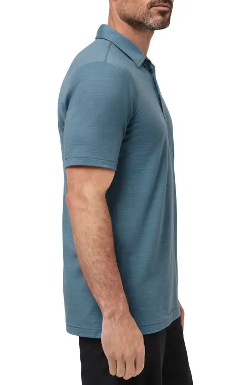Travis Mathew The Heater Solid Short Sleeve Performance Polo - Copen Blue