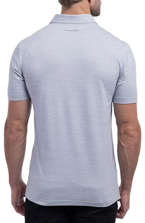 Travis Mathew The Heater Solid Short Sleeve Performance Polo - Heather Microchip