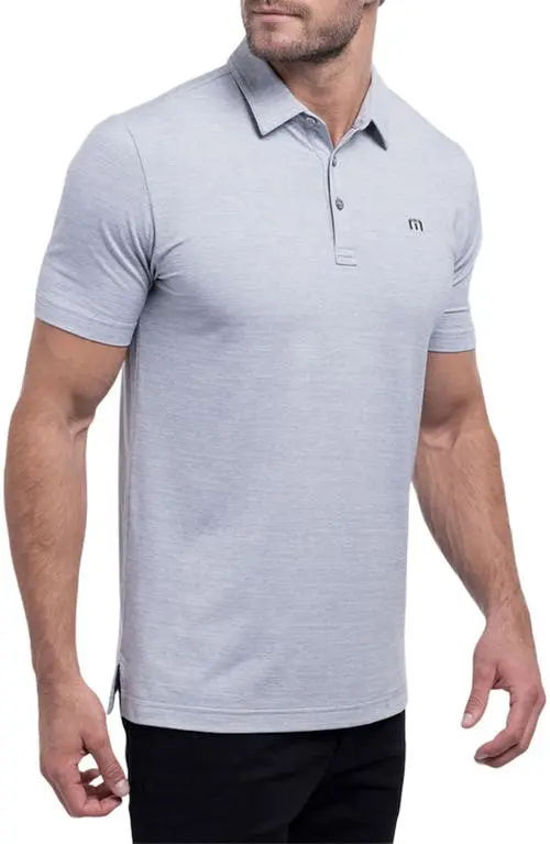 Travis Mathew The Heater Solid Short Sleeve Performance Polo - Heather Microchip