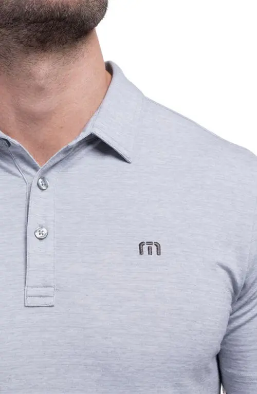 Travis Mathew The Heater Solid Short Sleeve Performance Polo - Heather Microchip