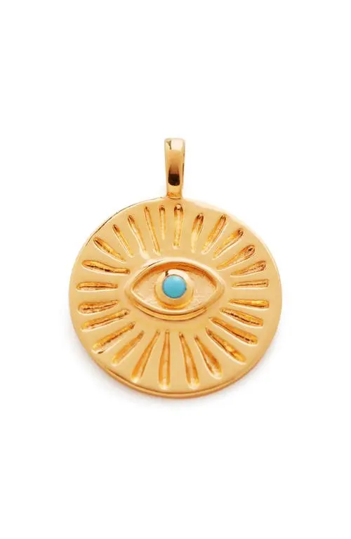 Monica Vinader Talisman Evil Eye Pendant Charm - Gp