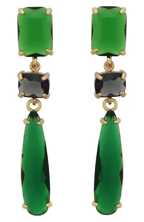 PANACEA Crystal Drop Earrings - Green