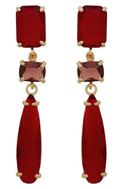 PANACEA Crystal Drop Earrings - Red