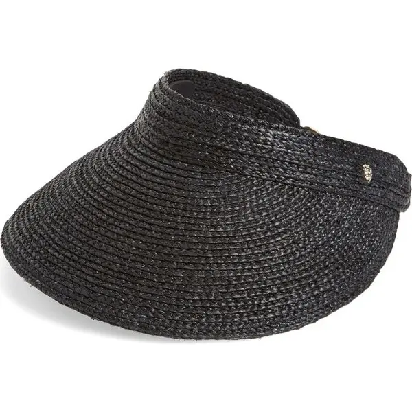 Helen Kaminski Kirsten Raffia Visor - Charcoal