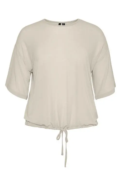 VERO MODA CURVE Short Sleeve Drawstring Hem Top - Birch