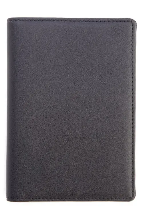 ROYCE NEW YORK Leather Vaccine Card & Passport Holder - Black