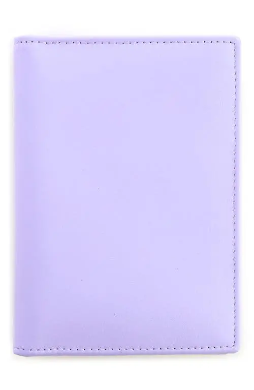 ROYCE NEW YORK Leather Vaccine Card & Passport Holder - Lavender- Gold Foil