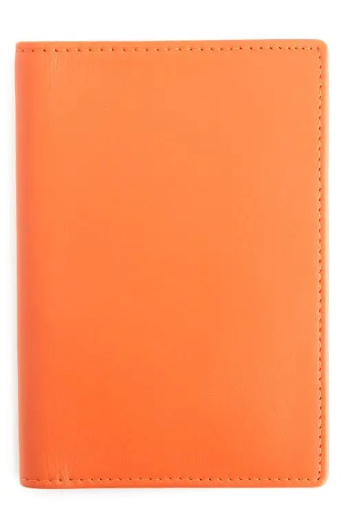 ROYCE NEW YORK Leather Vaccine Card & Passport Holder - Orange