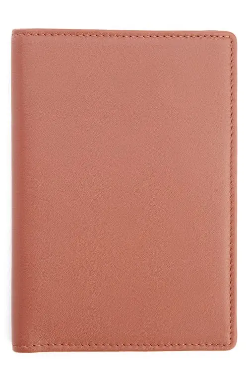 ROYCE NEW YORK Leather Vaccine Card & Passport Holder - Tan