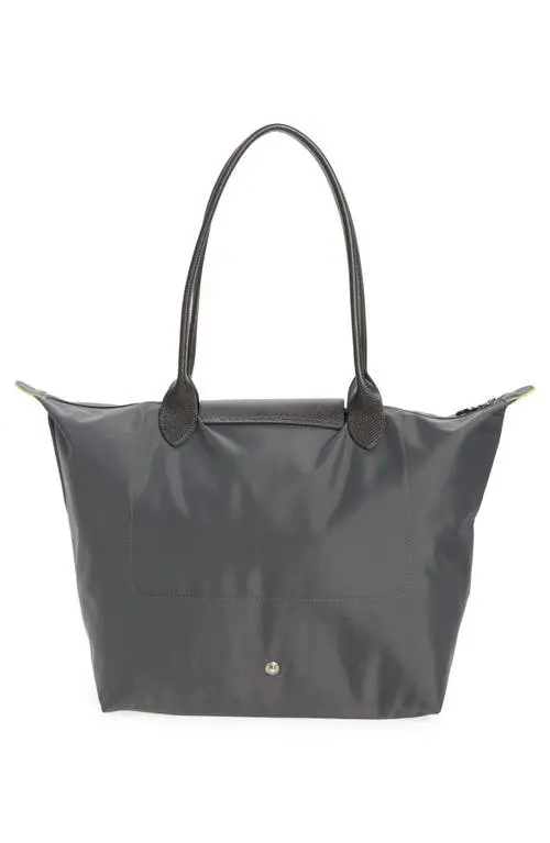 Longchamp Le Pliage Green Recycled Canvas Large Shoulder Tote - Graphite