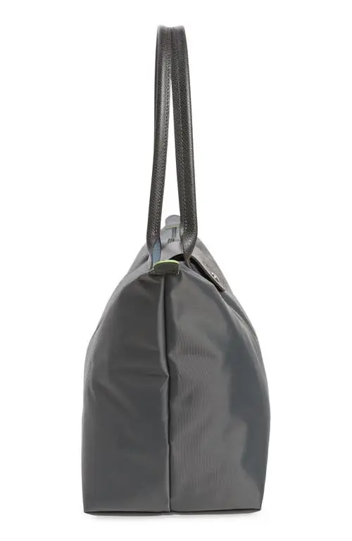 Longchamp Le Pliage Green Recycled Canvas Large Shoulder Tote - Graphite