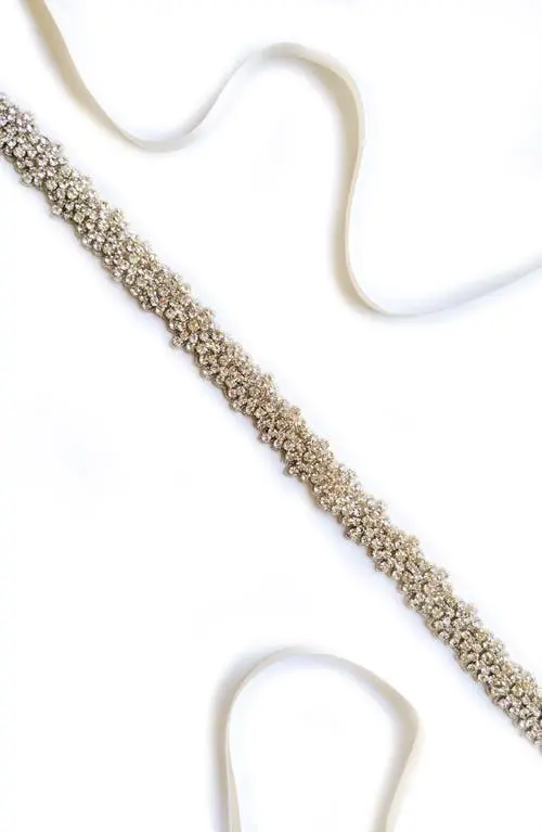 Brides & Hairpins Calista Swarovski Crystal Sash - Silver