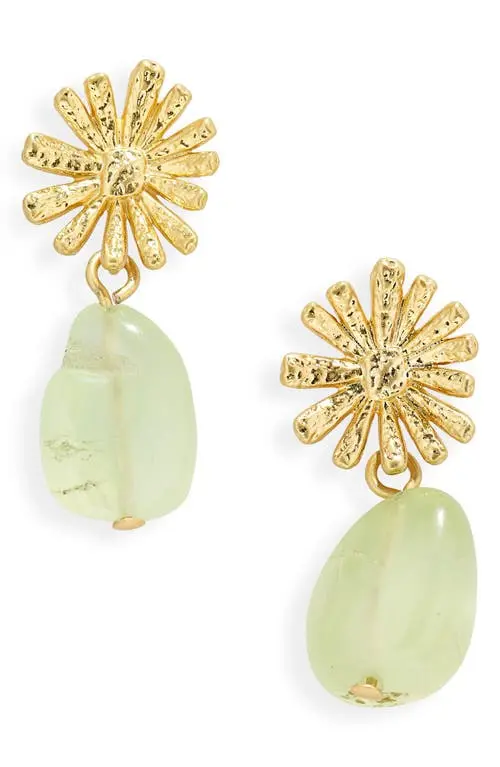 Madewell Floral Drop Earrings - Vintage Gold