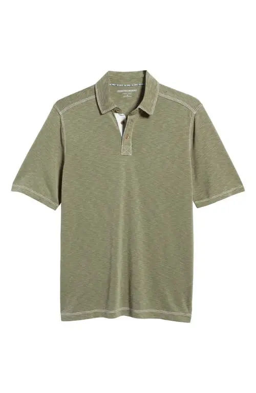 Johnston & Murphy Slub Modal Blend Polo - Olive