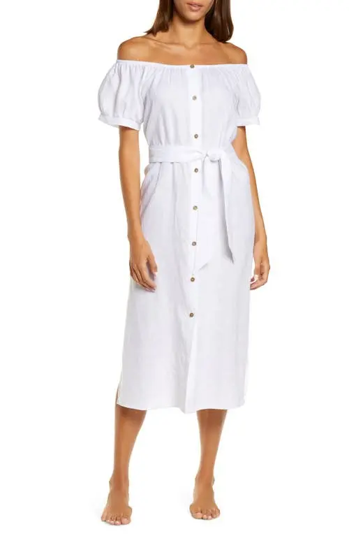 Eberjey The Harper Linen Dress In White - 58% Off | Editorialist