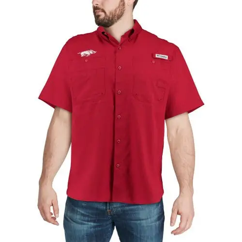 Columbia Arkansas Razorbacks Pfg Tamiami Shirt