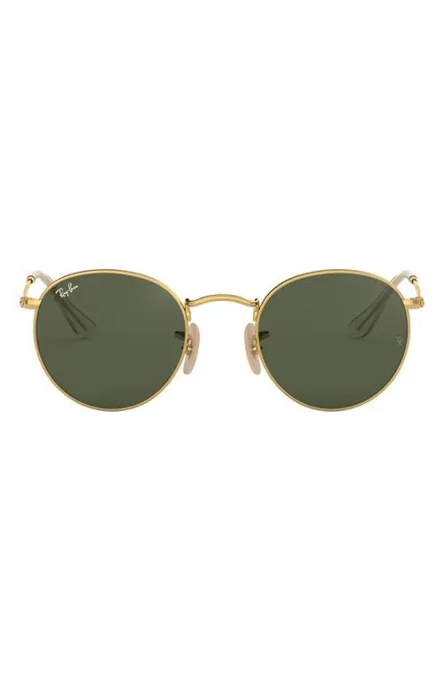 Ray-ban 50mm Round Frame Sunglasses - Crystal Green