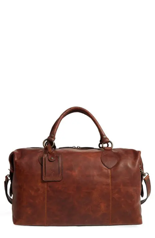 THE FRYE COMPANY Logan Leather Duffle Bag - Cognac