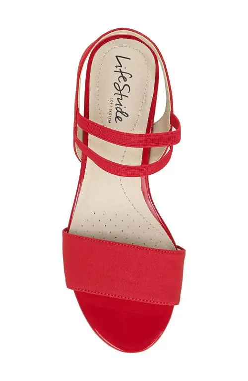 LIFESTRIDE Wedge Sandal - Red