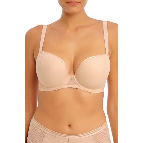 Freya Tailored Plunge Underwire T-shirt Bra - Natural Beige