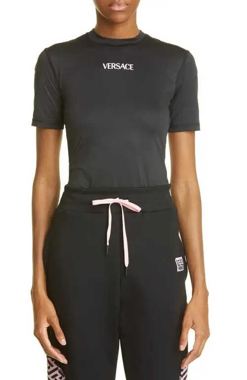 Versace La Greca Logo Gym T-shirt - Nero Candy