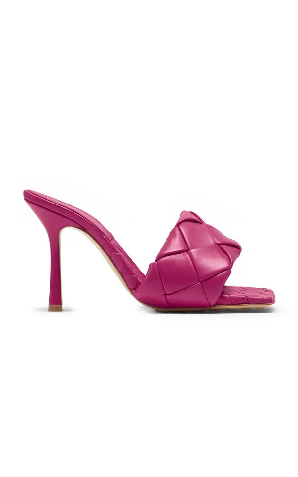 Bottega Veneta The Lido Intrecciato Leather Sandals - Pink