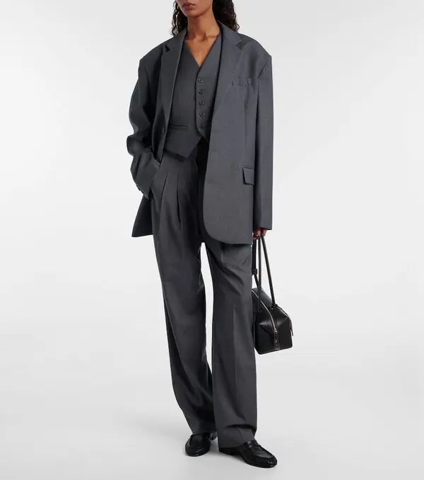 THE FRANKIE SHOP Gelso High-rise Wide-leg Trousers - Grey