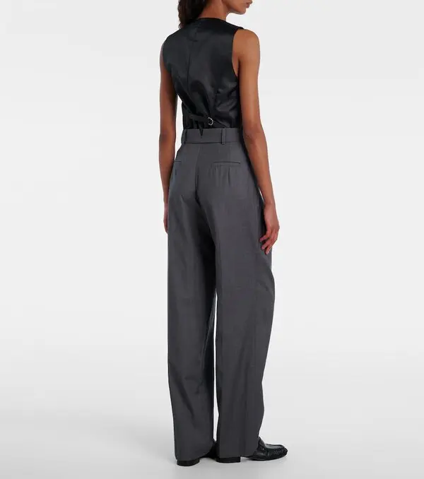 THE FRANKIE SHOP Gelso High-rise Wide-leg Trousers - Grey