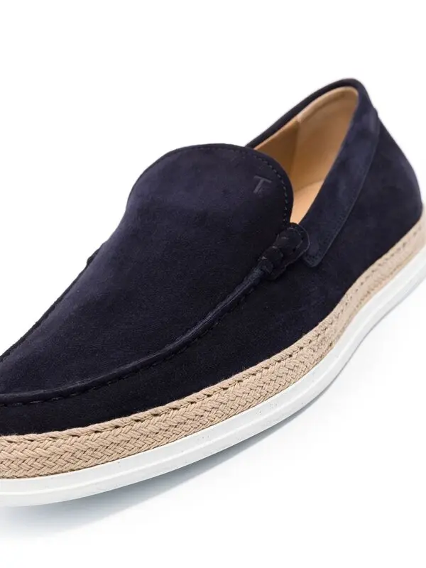 TOD'S Suede Espadrille Loafers - Blue