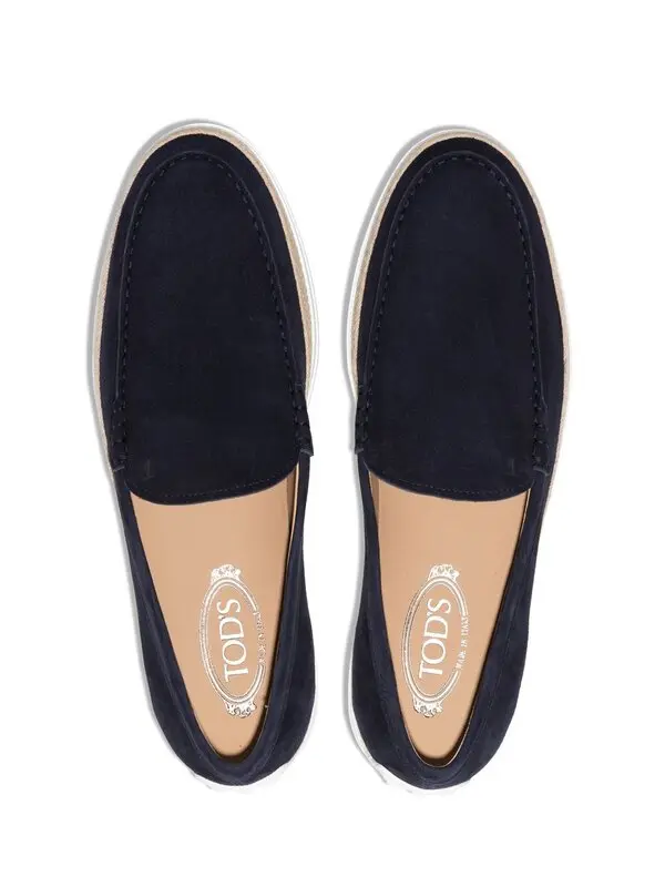 TOD'S Suede Espadrille Loafers - Blue