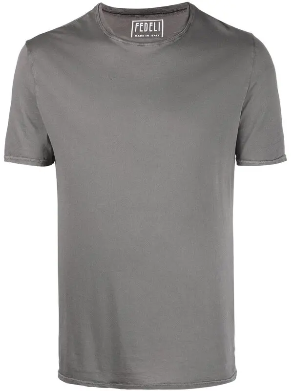 Fedeli Short-sleeved Cotton T-shirt - Grey