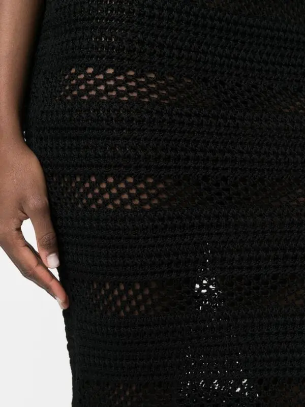 white christmas dresses Saint Laurent // Black Crochet Cut Out Dress – VSP Consignment main image 0
