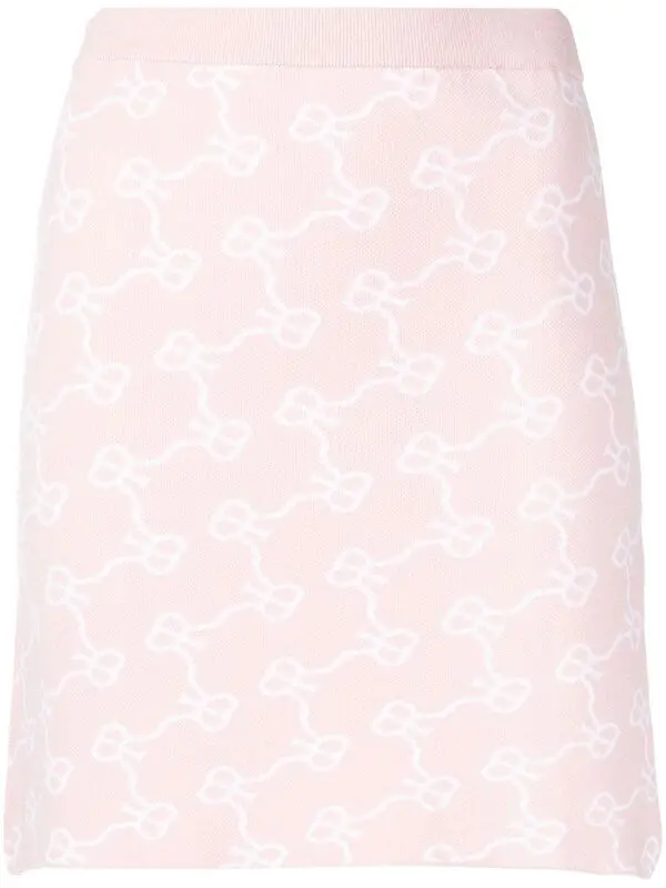 Rokh Monogram Mini Skirt - Pink