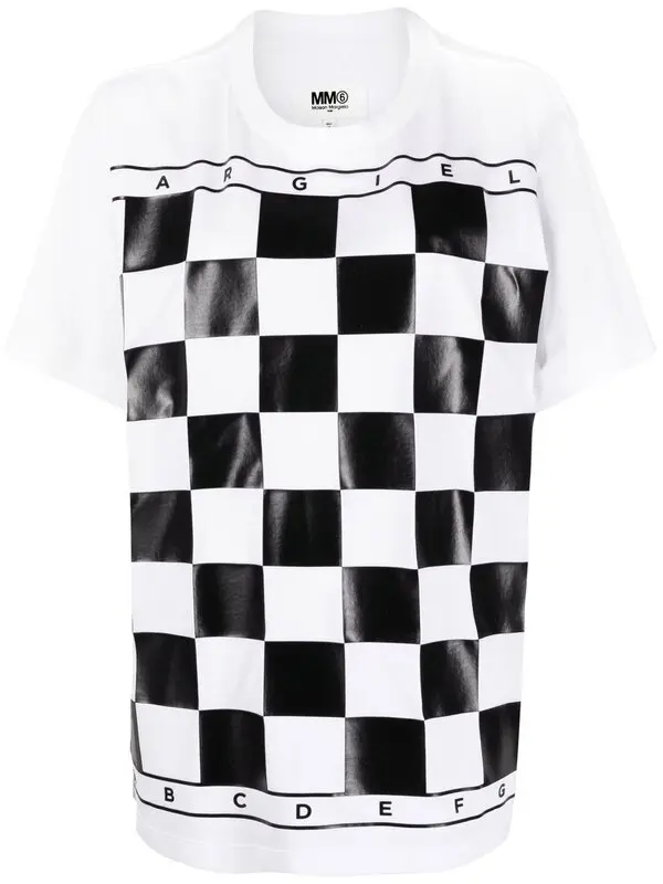 MAISON MARGIELA Checked Short-sleeve T-shirt - White