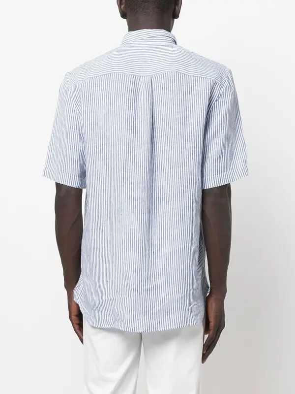 Sunspel Striped Linen Shirt - White