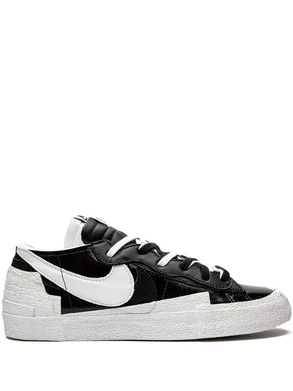 Nike X Sacai Blazer Low Patent Leather Sneakers - Black